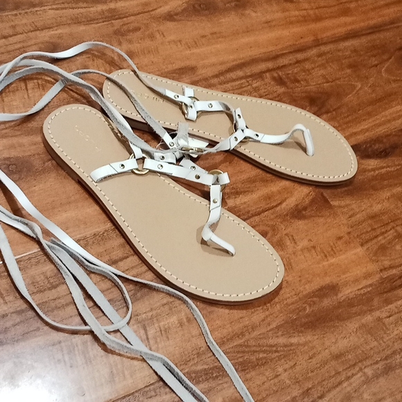 Pilcro | Shoes | Nwt Pilcro White Harness Tie Up Sandals | Poshmark